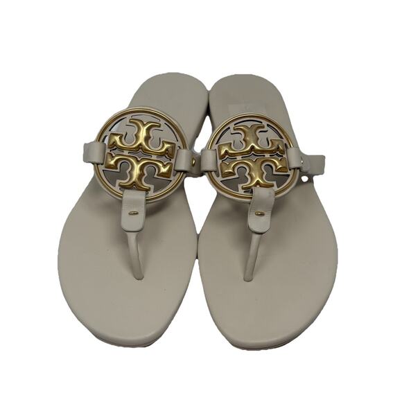 Tory Burch | Shoes | Tory Burch Miller Large Gold Logo Cream Ivory ...